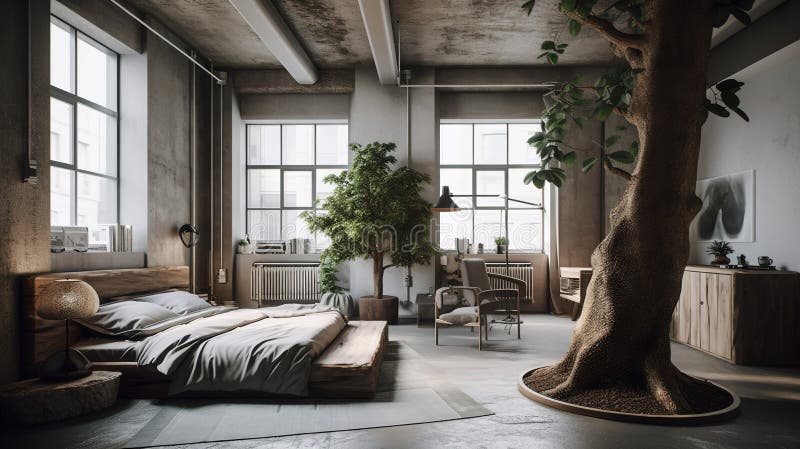 Beautiful Interior of a Natural and Comfortable Space Stock ...