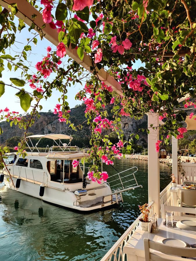 Beautiful Interior of a Restaurant on the Seashore Stock Photo - Image ...