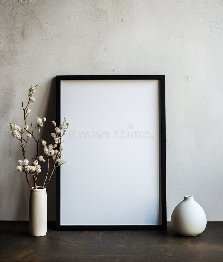 Beautiful Interior Space with Small Decorations and Mock-up Frames on ...