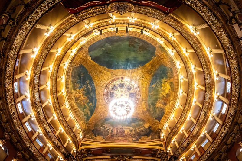Beautiful Interior View of Famous Amazon Theater in Manaus Brazil ...