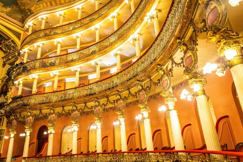 Beautiful Interior View of Famous Amazon Theater in Manaus Brazil ...