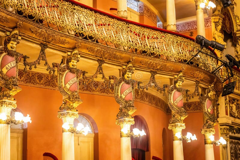 Beautiful Interior View of Famous Amazon Theater in Manaus Brazil ...