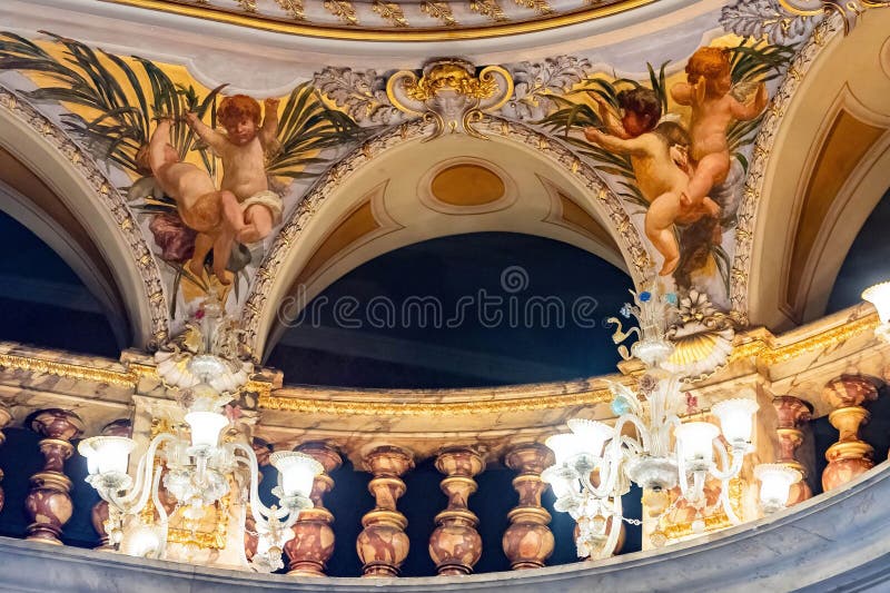 Beautiful Interior View of Famous Amazon Theater in Manaus Brazil ...
