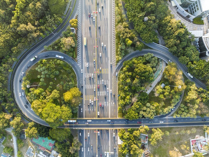 Beautiful Intersection in City Stock Photo - Image of plant, transport ...