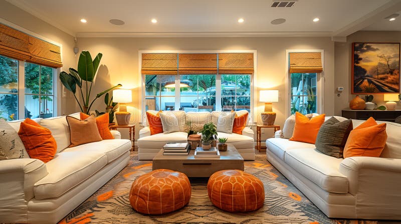 Beautiful Intimate and Inviting Living Room Interior Design Stock ...