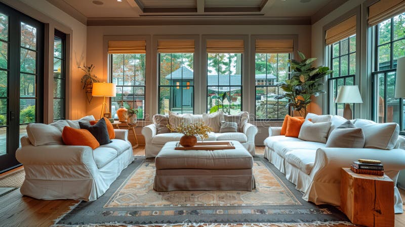 Beautiful Intimate and Inviting Living Room Interior Design Stock ...