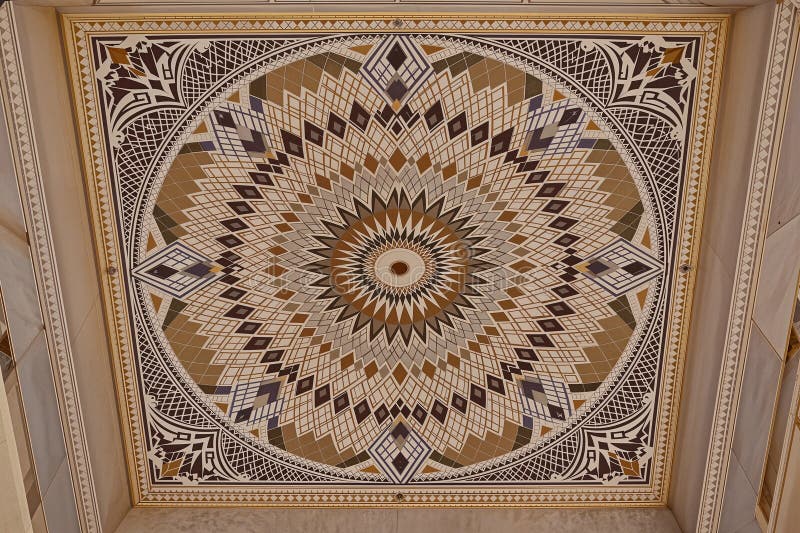 The Beautiful and Intricate Geometric Ceiling Design Found in Elegant Architecture Styles Stock ...