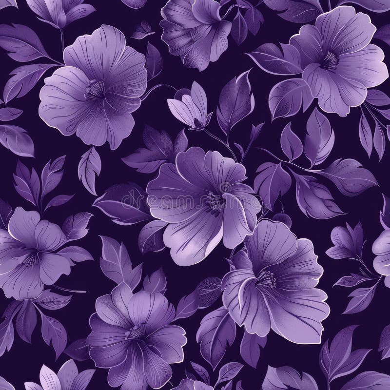 Beautiful Intricate Purple Floral Pattern Background Stock Illustration ...