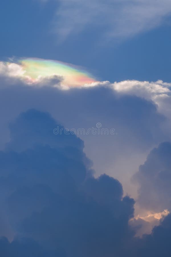 Beautiful Iridescent Pileus Cloud from South of Thailand Stock Image ...