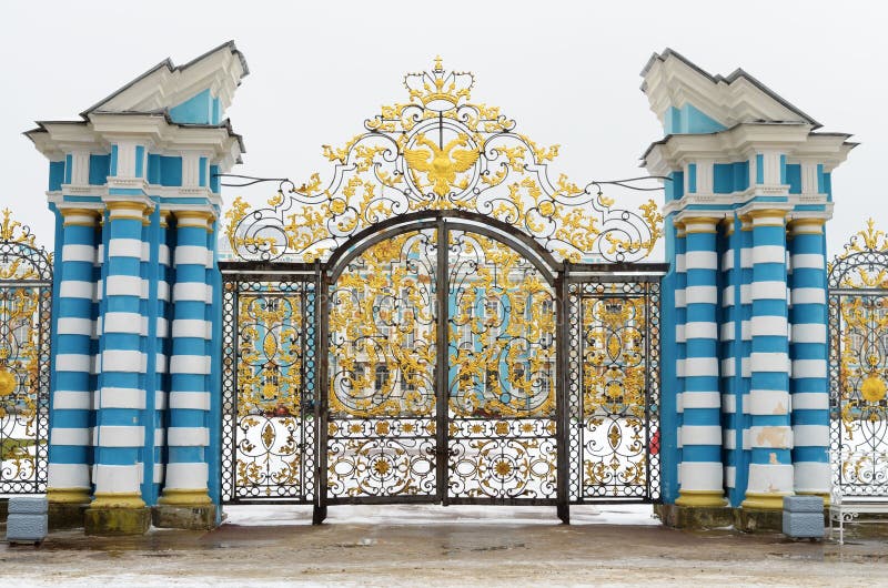 A beautiful iron gate. stock image. Image of metal, ornamental - 77674571