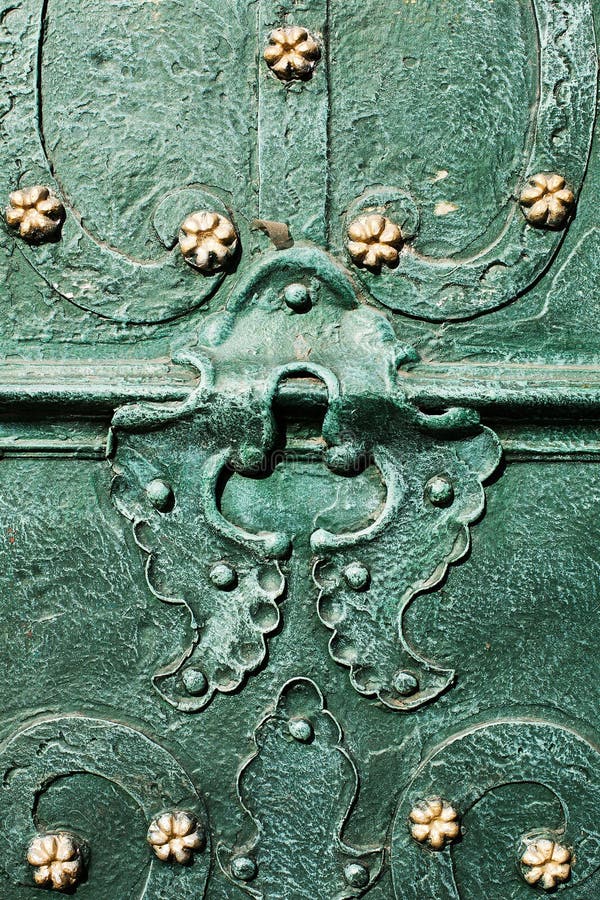 Beautiful Iron Pieces on the Doors Stock Photo - Image of exterior ...