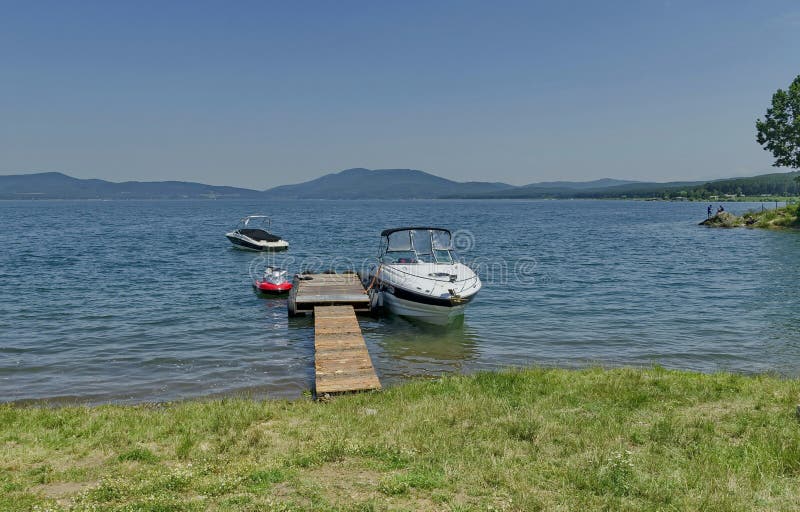 Beautiful Iskar Dam at Iskar River Stock Photo - Image of clouds ...