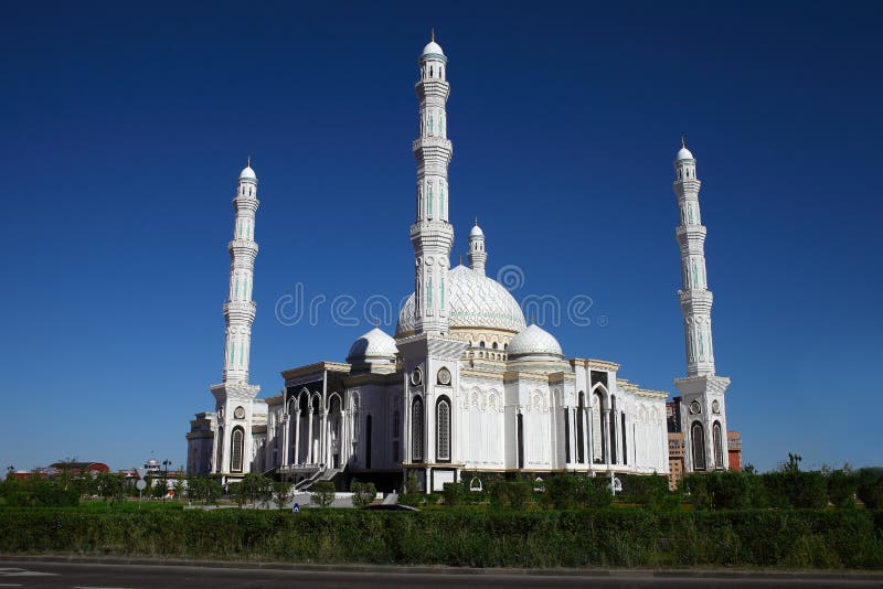 Beautiful Islamic Mosque in Astana, Kazakhstan Stock Image - Image of ...