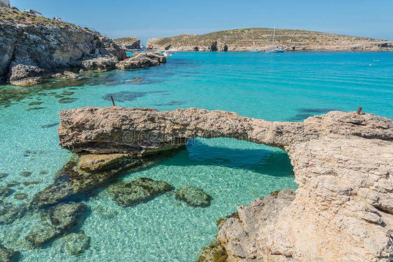 The Beautiful Island of Comino, Malta Stock Image - Image of emerald ...