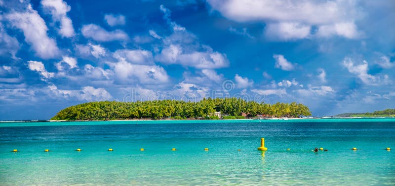 Beautiful Island of Mauritius Under a Blue Sky Stock Image - Image of ...