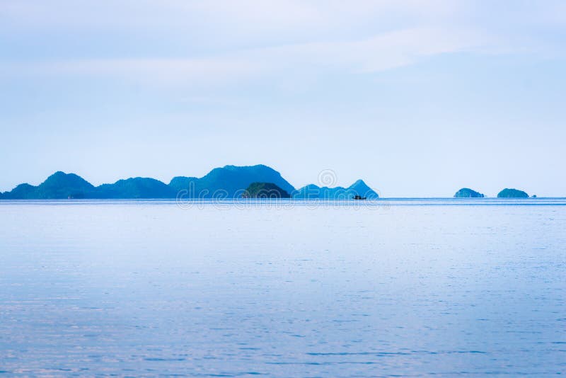 Beautiful Island and Morning Sea Stock Image - Image of caribbean ...