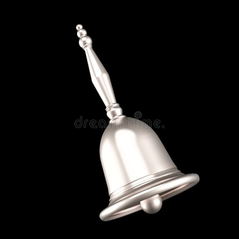 Beautiful, Isolated Metal Christmas Bell. 3d Illustration, 3d Rendering ...