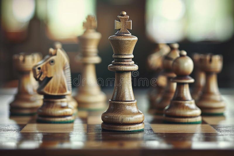 Beautiful Chess Piece Standing on Checkered Game Board during Strategic ...