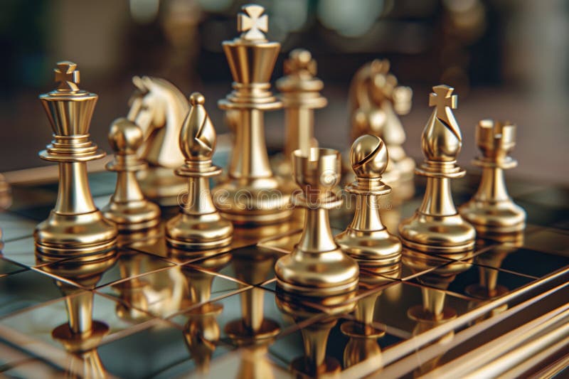 Beautiful Chess Piece Standing on Checkered Game Board during Strategic ...