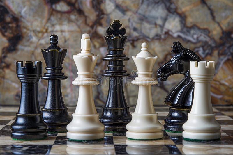 Beautiful Chess Piece Standing on Checkered Game Board during Strategic ...