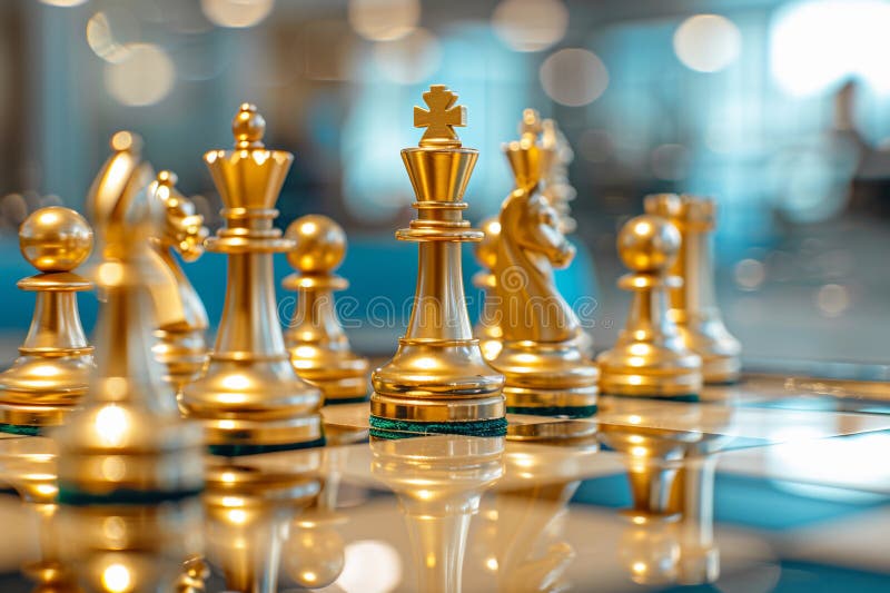 Beautiful Chess Piece Standing on Checkered Game Board during Strategic ...