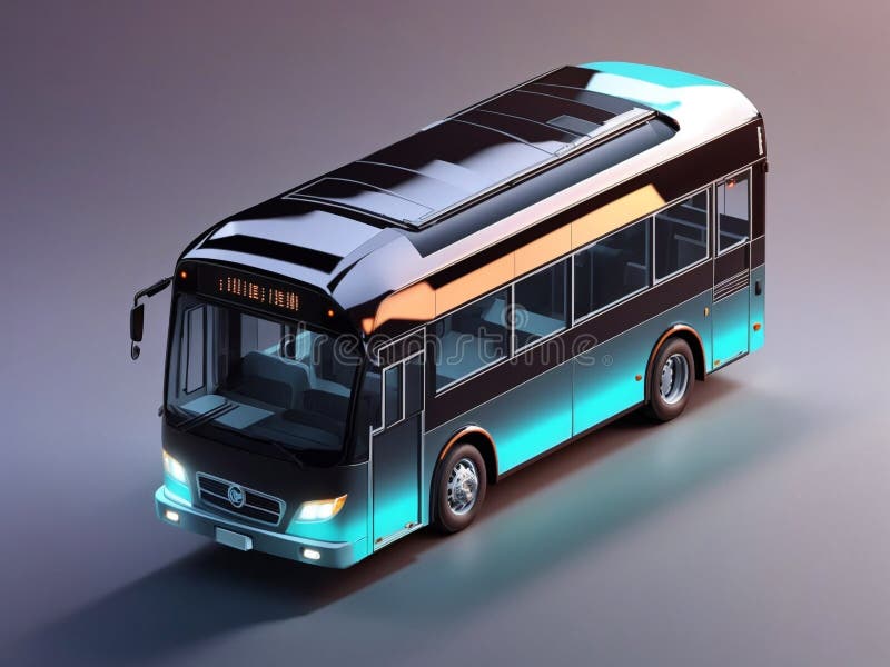 Beautiful 3d Glowing Black and Cyan Color Bus with Gradient Background ...