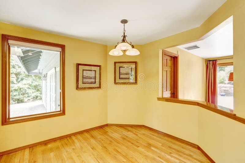 Beautiful Ivory Tones Empty Dining Area in Kitchen Room Stock Photo ...