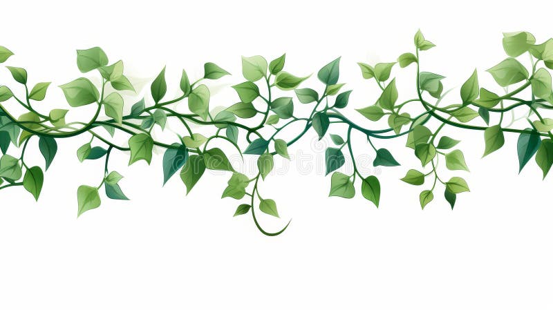 Beautiful Ivy Vine Pattern in Soft Tones High Definition Illustration ...