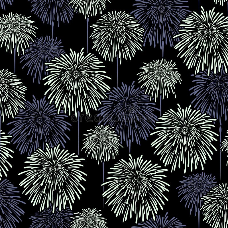 Traditional Japanese Skyrocket is Also a Textile Pattern, Stock Vector ...