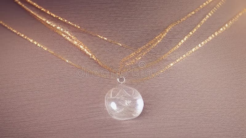 Beautiful Jewelry is Lying on the Table. a Gold Chain with a Precious ...