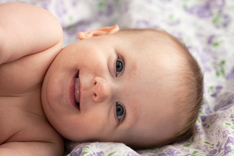 Happy Beautiful Hispanic Baby Boy Laughing. Stock Photo - Image of ...