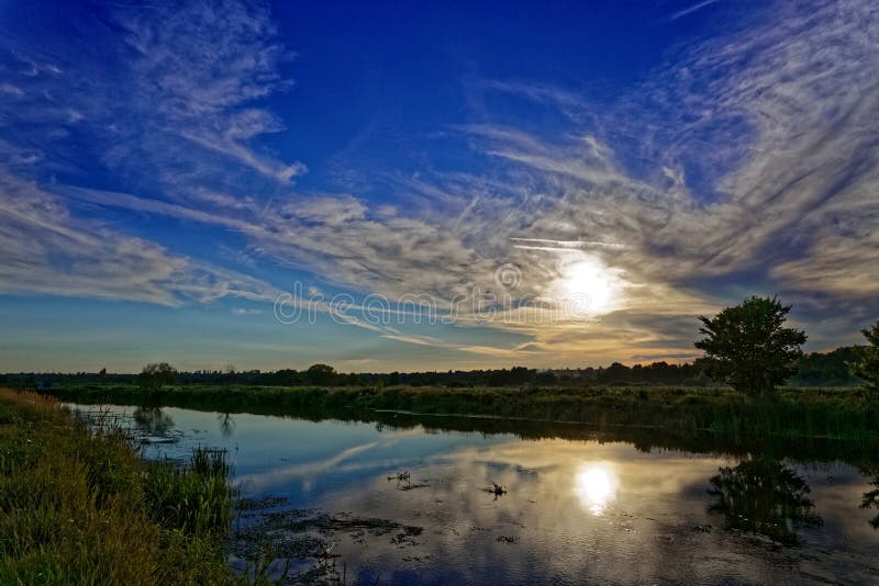 Beautiful July sunset. stock photo. Image of orange, summer - 98111030