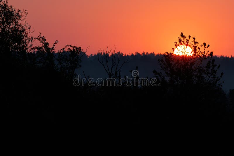 Beautiful June Sunrise Over the Hills Stock Photo - Image of season ...