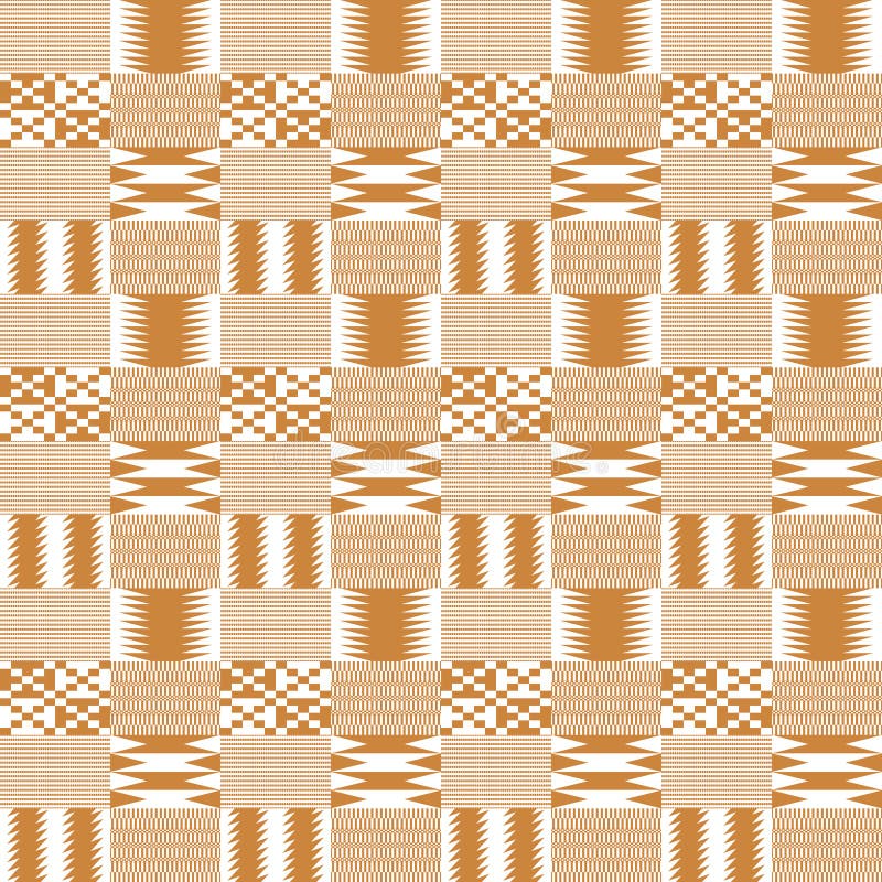Gold and White Kente Cloth Seamless Pattern Stock Vector - Illustration ...