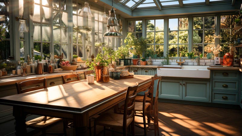 Beautiful kitchen interior stock image. Image of sink - 297186671