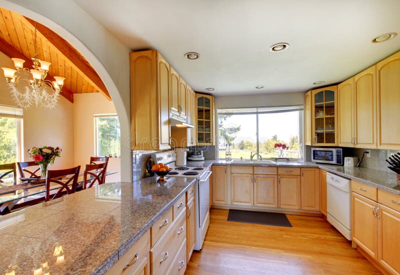 Beautiful Kitchen in Luxury Modern Contemporary Home Interior with ...