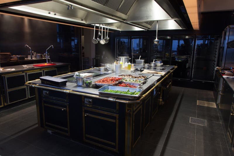 Beautiful Kitchen Restaurant Stock Photo - Image of gastronomy ...
