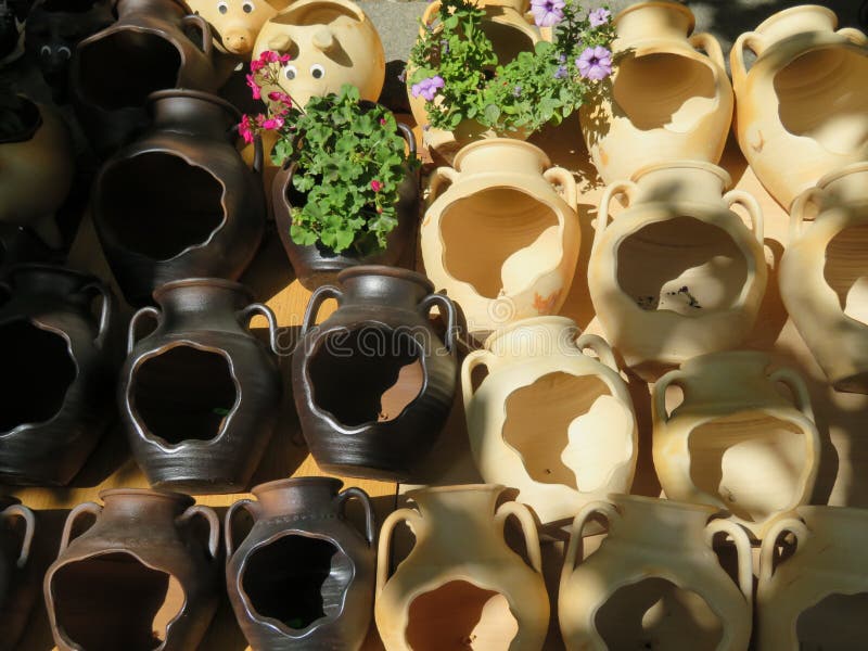 Beautiful Kitchen Utensils Made of Clay by Hand by Expert Hands Stock ...