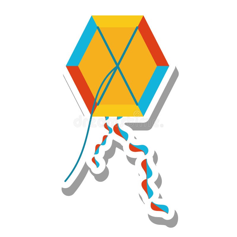 Beautiful Kite Flying Isolated Icon Stock Vector - Illustration of ...