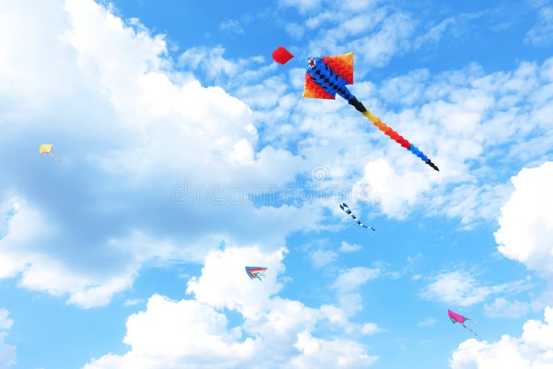 Beautiful Kites in a Kite Festival Ar Blue Sky Stock Image - Image of ...