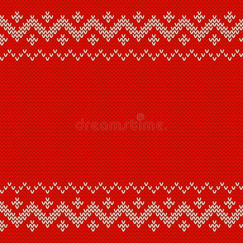 Beautiful Knitted Red Jacquard Seamless Pattern. Stock Vector ...
