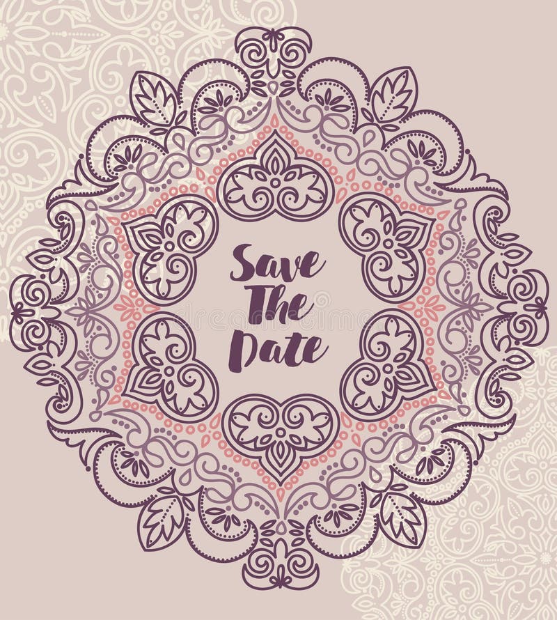 Beautiful Lace Frame for Anniversary Stock Vector - Illustration of ...