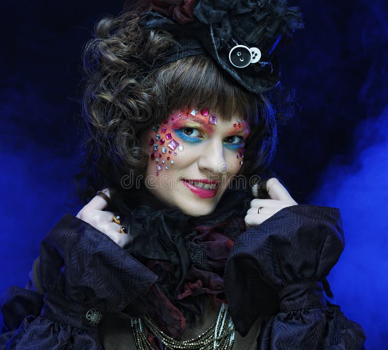 Beautiful Lady with Artistic Make-up. Stock Photo - Image of happy ...