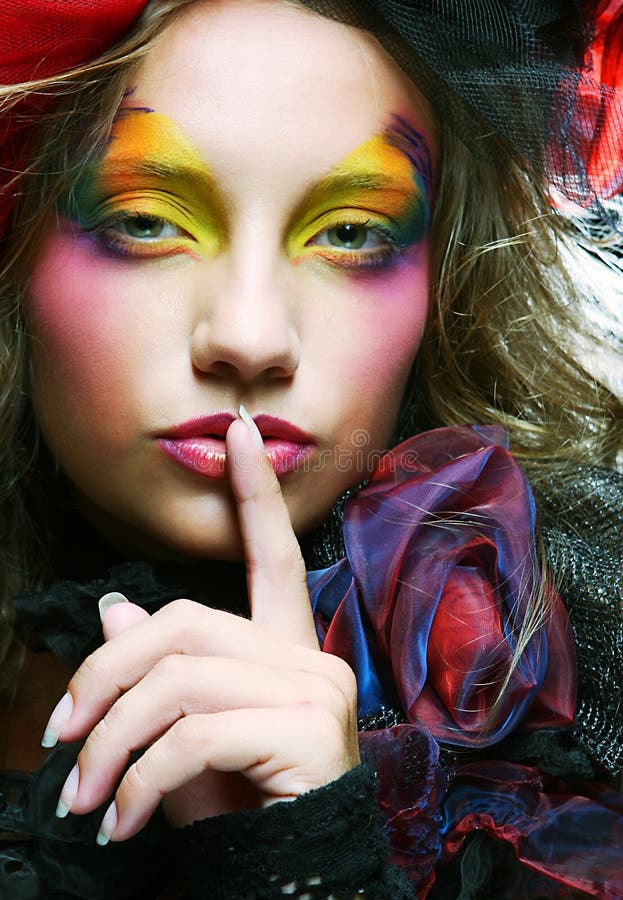 Beautiful Lady with Artistic Make-up. Stock Image - Image of event ...