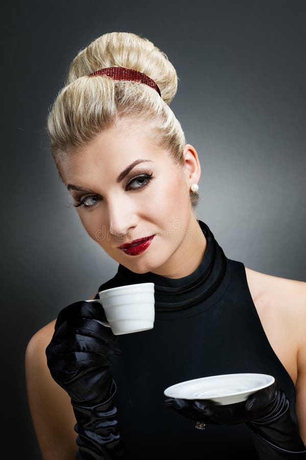 Lady drinking coffee stock photo. Image of morning, clean - 14516872