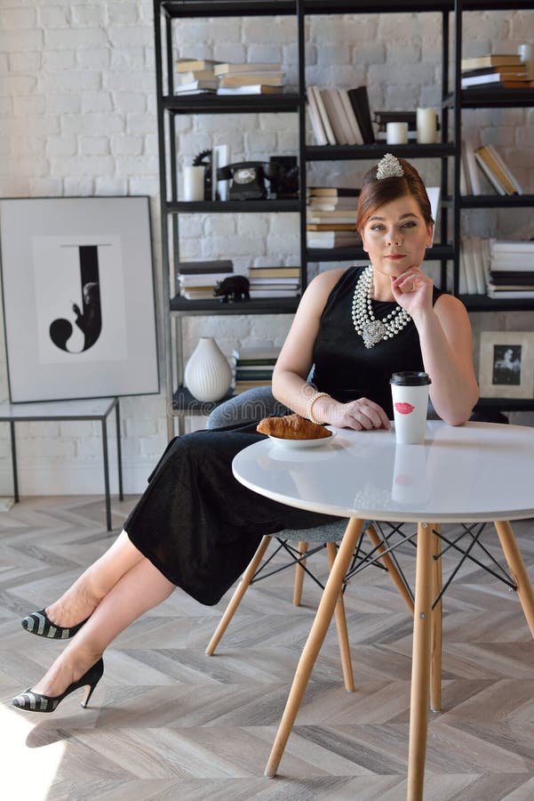 Beautiful Lady at the Image from Classic Film Stock Photo - Image of ...