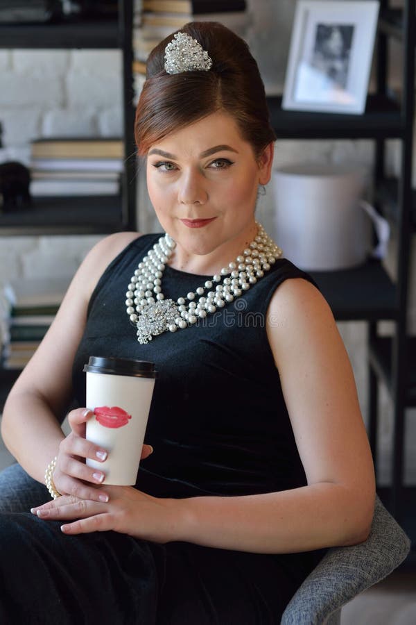 Beautiful Lady at the Image from Classic Film Stock Image - Image of ...