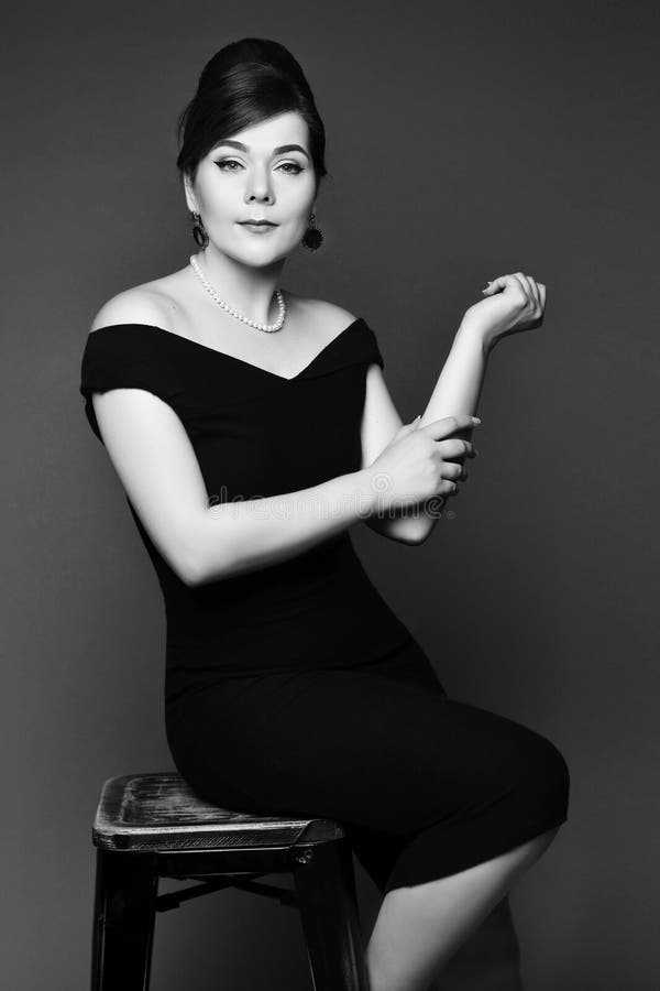 Beautiful Lady at the Image from Classic Film Stock Image - Image of ...