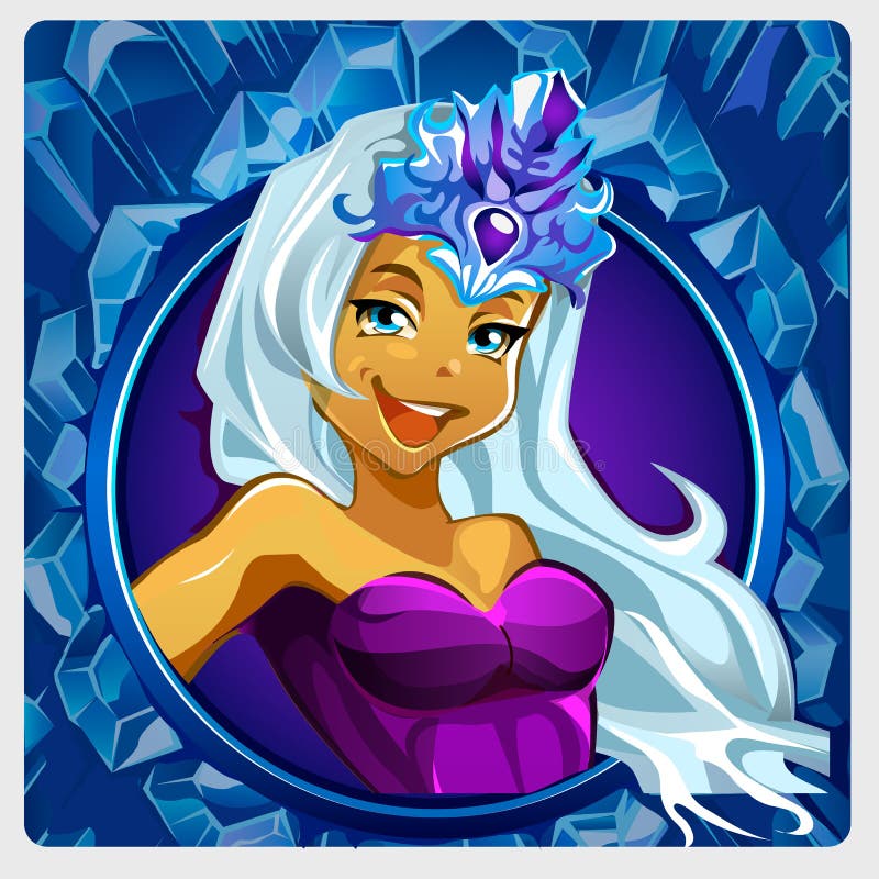 Beautiful Lady Queen with Crown, Cartoon Character Stock Vector ...