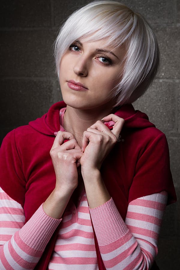 Beautiful Lady in Red Clothing Stock Photo - Image of caucasian, look ...